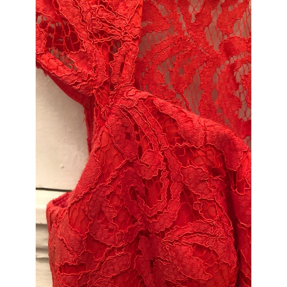 J. Crew | Dresses | J Crew Tinsley Dress In Leavers Lace Poppy Red ...